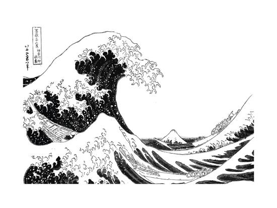 Hokusai Great Wave Coloring Page Sketch Coloring Page