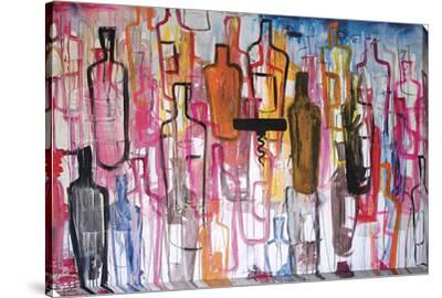 'Abstract Liquor Bottles' Stretched Canvas Print | Art.com