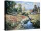'An English Cottage Garden' Stretched Canvas Print - Bernard Willington ...