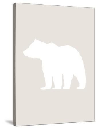 'Beige White Bear' Stretched Canvas Print - Jetty Printables | Art.com