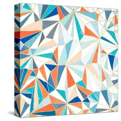 'Geometric Pattern - Orange, Teal and Blue 1' Art Print - Dominique ...