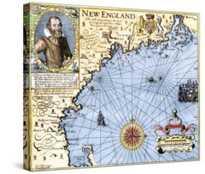 'John Smith's Map of New England, with Inset Portrait, c.1620' Giclee ...