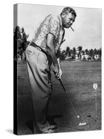 'New York Yankees. Retired Outfielder Babe Ruth Playing Golf, Late ...