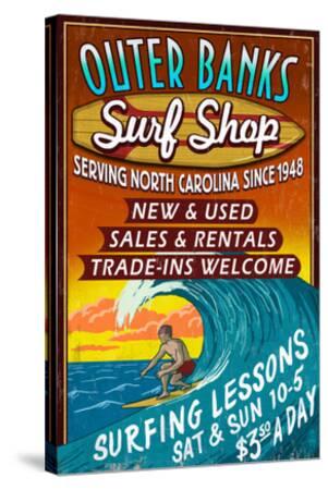 'Outer Banks, North Carolina - Surf Shop' Art Print - Lantern Press ...