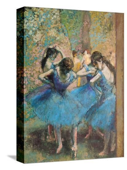 Dancers in Blue, c.1895 Stretched Canvas Print by Edgar Degas at Art.com