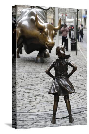 Fearless Girl Wall Street Stretched Canvas Print at Art.com