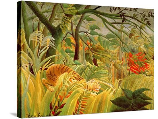 Tiger in a Tropical Storm (Surprised!) 1891 Stretched Canvas Print by ...