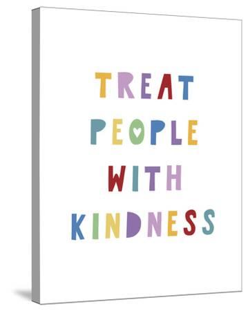 'Rainbow Words - Kind' Stretched Canvas Print - Archie Stone | Art.com