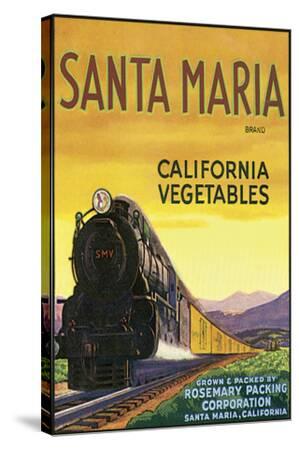 'Santa Maria Brand California Vegetables' Stretched Canvas Print | Art.com