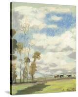 'Three Cows in a Pasture' Stretched Canvas Print - Claude Monet | Art.com