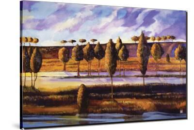 'Violet Sky over Land and Water' Stretched Canvas Print - Judith D ...