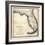 '1823, Florida State Map, Florida, United States' Giclee Print | Art.com