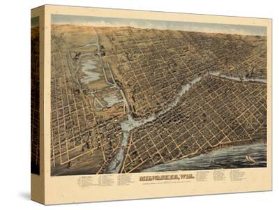 Art & Collectibles Giclée Birdseye View of Milwaukee Panoramic view ...