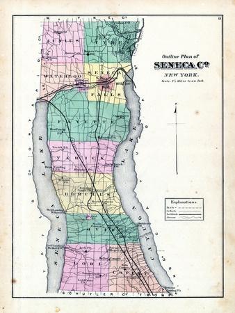 '1874, Seneca County Map, New York, United States' Giclee Print | Art.com