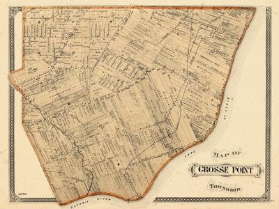 '1876, Grosse Point Township, Detroit River, Lake St. Clair, Michigan ...