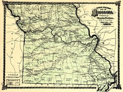 '1877, State Map, Missouri, United States' Giclee Print | Art.com