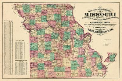 '1877, State Map, Missouri, United States' Giclee Print | Art.com
