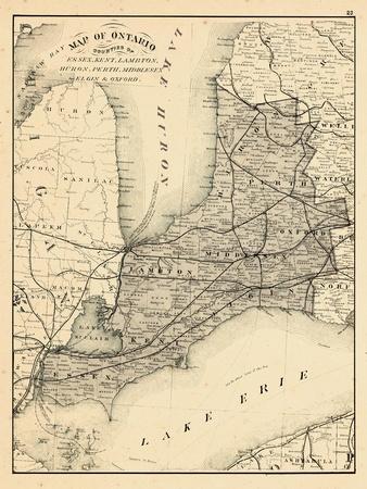 '1879, Ontario - Counties, Essex, Kent, Lambton, Huron, Perth ...