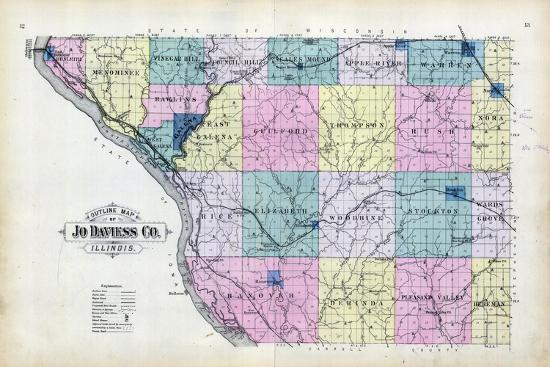 '1893, Jo Daviess County Map, Illinois, United States' Giclee Print ... '1893, Jo Daviess County Map, Illinois, United States' Giclee Print ...