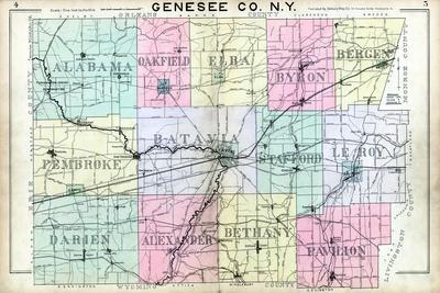 '1904, Genesee County Map, New York, United States' Giclee Print | Art.com