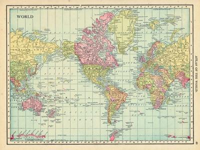 '1913, World, World Map' Giclee Print | Art.com