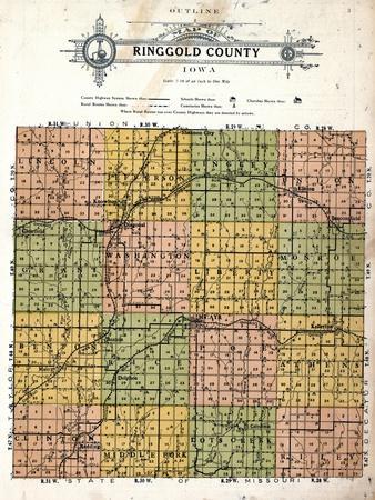 '1915, Ringgold County Map, Iowa, United States' Giclee Print | Art.com