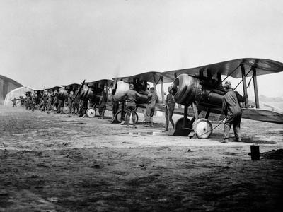 '1918 Flight Line of American Expeditionary Force Pilots and Sopwith ...