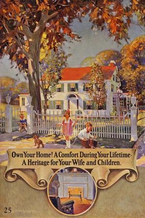 1920s American Banking Poster, Own Your Home Giclee Print | Art.com