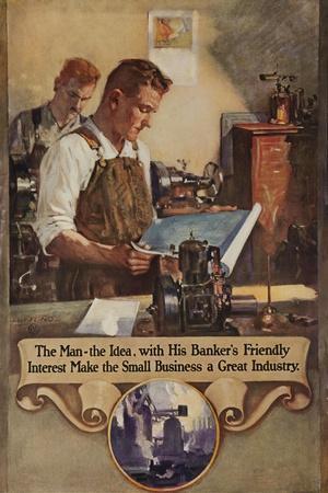 1920s American Banking Poster, Small Business Ideas Giclee Print | Art.com
