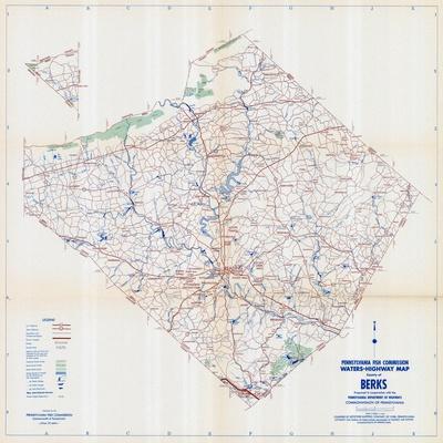 '1958, Berks County Map, Pennsylvania, United States' Giclee Print ...