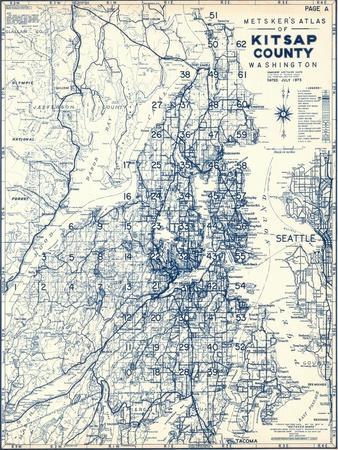'1973, Kitsap County Map, Washington, United States' Giclee Print | Art.com