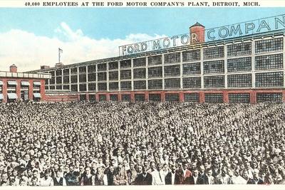 '40,000 Employees at Ford Factory, Detroit, Michigan' Art Print | Art.com