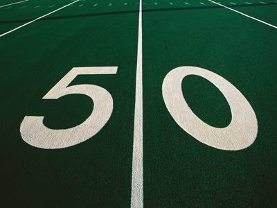 '50-Yard Line of Football Field' Photographic Print - Joseph Sohm | Art.com