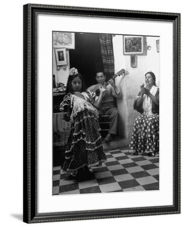 8-Year Old Gypsy Dancer with Her Parents Photographic Print by | Art.com