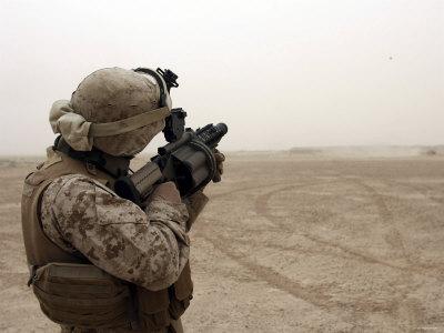 'A Grenade from a M-32 Grenade Launcher Appears as a Speck Against a ...