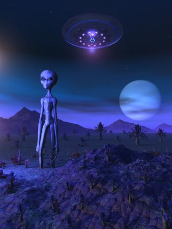 'A Grey Alien Located on its Homeworld of Zeta Reticuli' Art Print ...