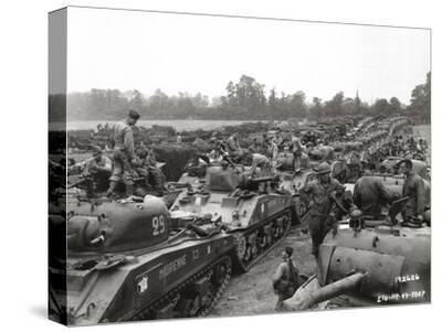 A Large Group of Sherman Tanks of the 2nd French Armored Division ...