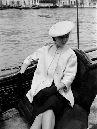 A Model Wearing Christian Dior Fashions in a Gondola in Venice, 3Rd ...