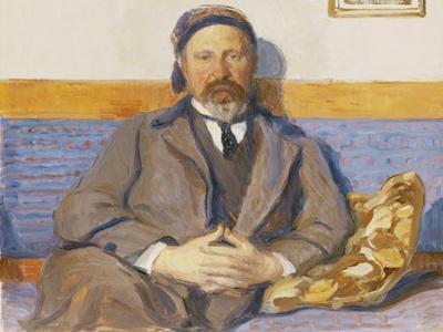 'A Portrait of the Artist's Husband George Pauli Seated on a Sofa ...