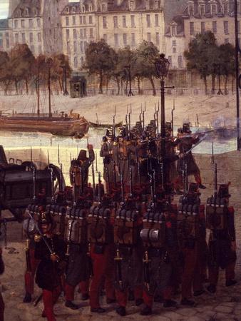 'A Riot at Old Arch Bridge in Paris During the 1848 Revolution ...