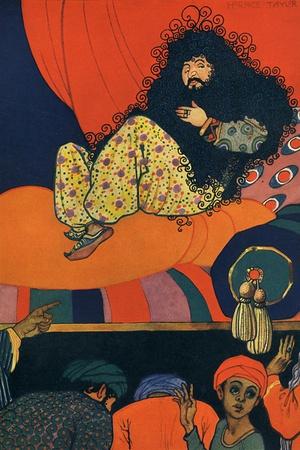 A Very Hairy Sultan Reclining on Some Pillows Art Print | Art.com