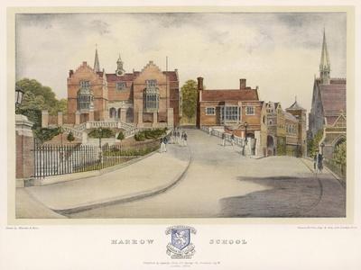 'A View Up Toward Some of the Principal Buidings of Harrow School' Art ...