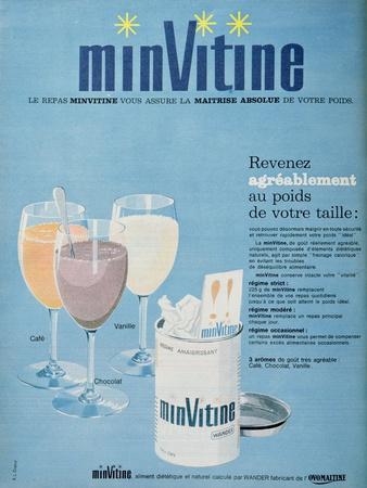 'Advertisement for a Slimming Drink 'Minvitine' from 'Elle' Magazine ...