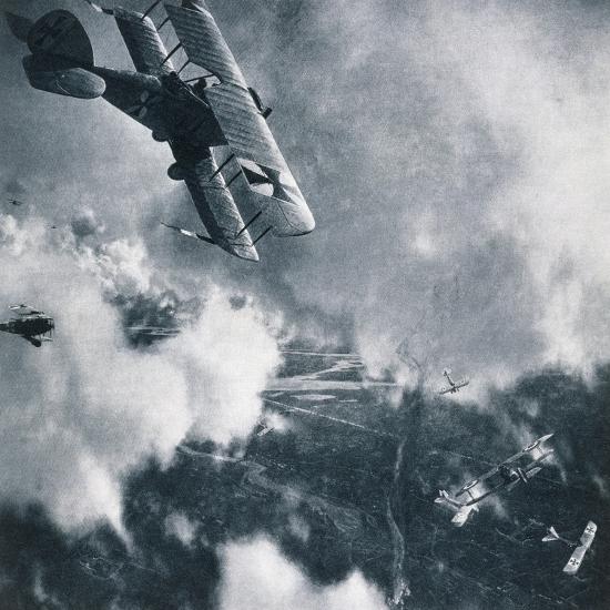 Aerial Combat on the Western Front, WWI Photogravure Photographic Print ...