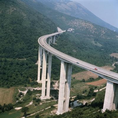 'Aerial View of a Viaduct, Italian Motorway Salerno-Reggio Calabria ...