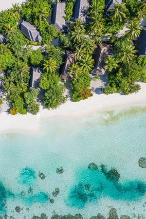 Aerial view of Caribbean resort. Top view of amazing tropical landscape ...