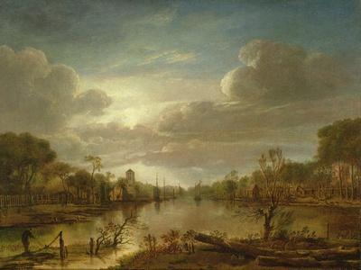 'A River Landscape by Moonlight, 17Th Century' Giclee Print - Aert Van ...