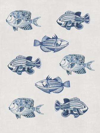 'Indigo Fishes' Art Print - Aimee Wilson | Art.com