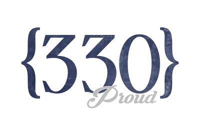 'Akron, Ohio - 330 Area Code (Blue)' Art Print - Lantern Press | Art.com