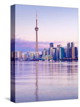 Canada, Ontario, Toronto, Cn Tower and Downtown Skyline Stretched ...